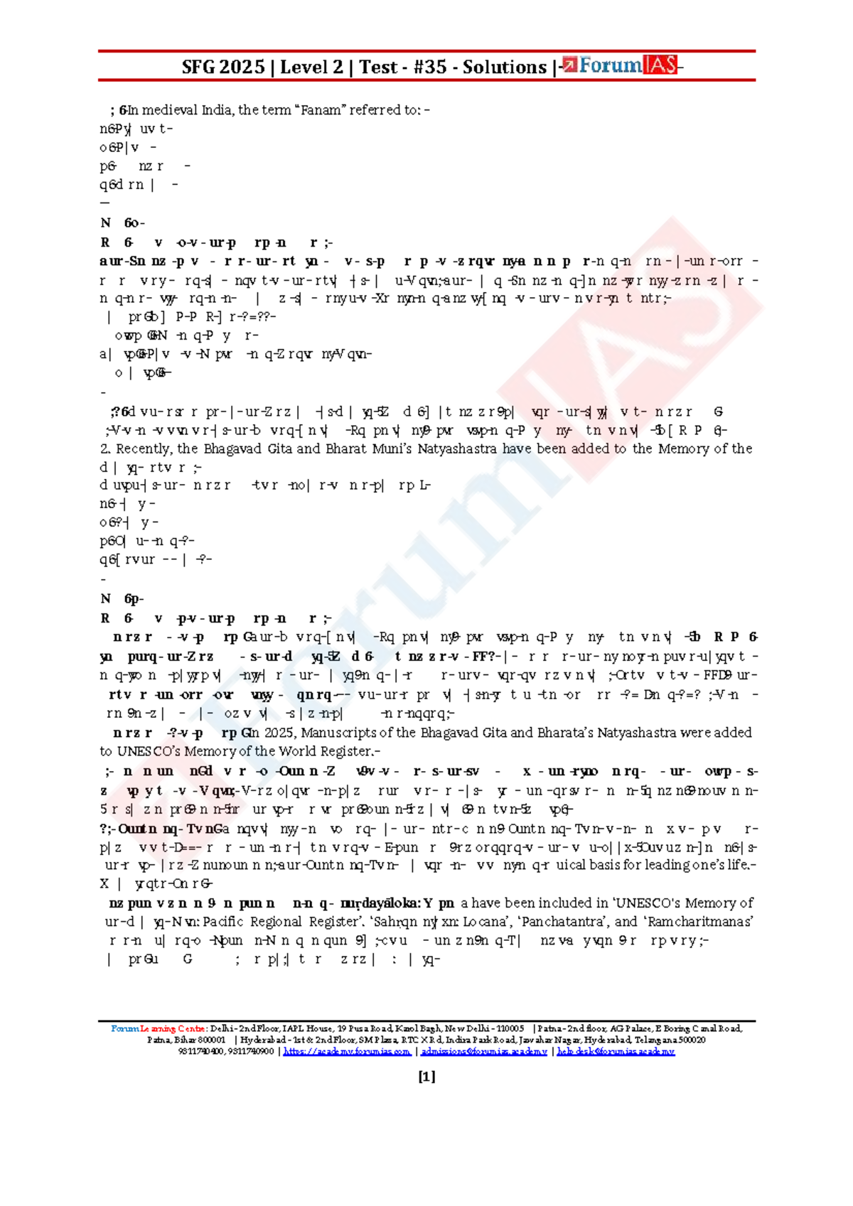 Test 35 sol - questions - Forum Learning Centre: Delhi - 2nd Floor ...