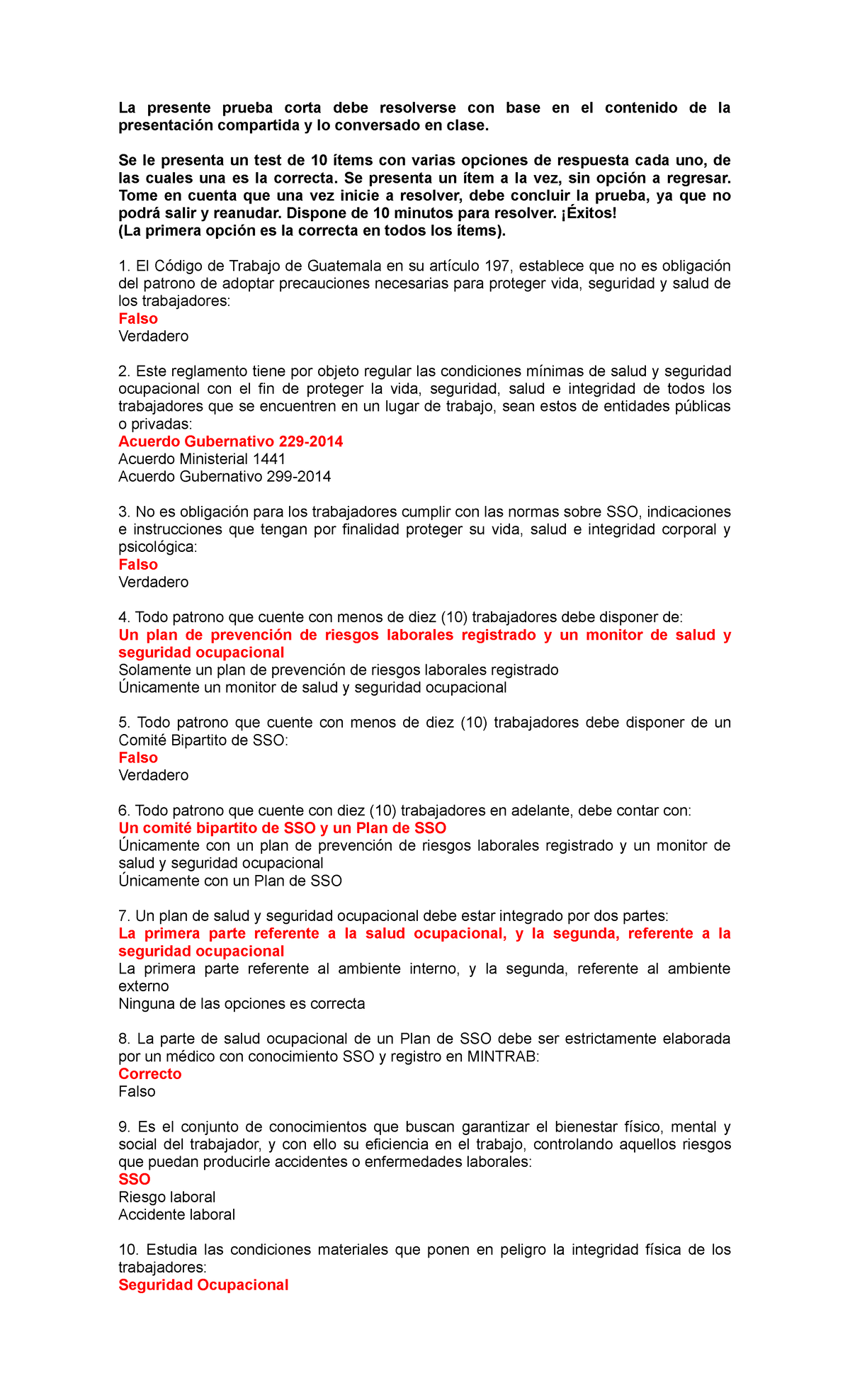 Comprobación 2 - La presente prueba corta debe resolverse con base en ...