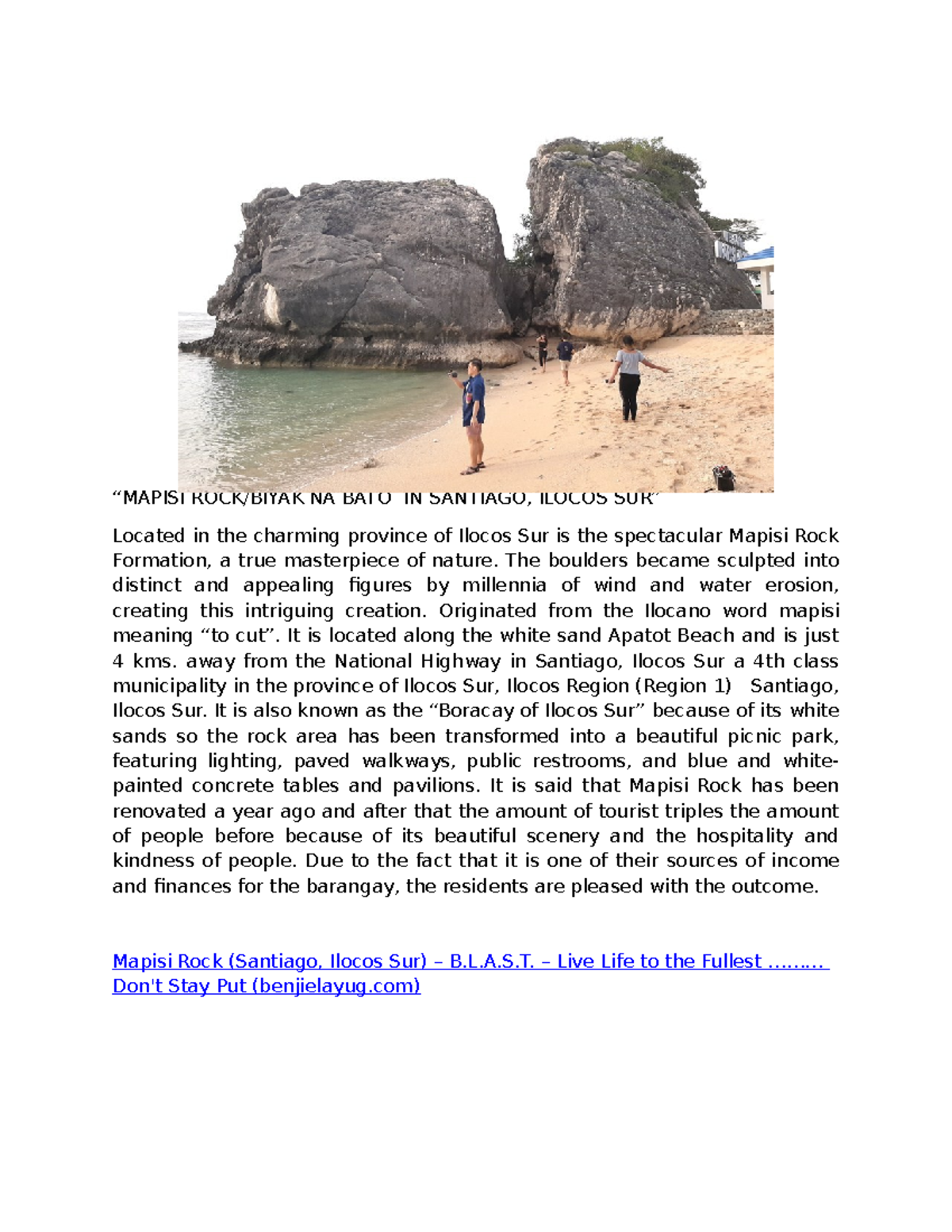 Mapisi Rock: A Natural Wonder of Santiago, Ilocos Sur - B.L.A.S.T ...