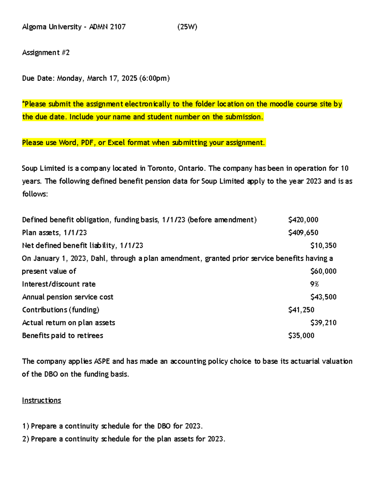 Solution ADMN2107 (Student)(25W)- Assignment 2 - Algoma University – ADMN 2107 (25W) Assignment ...