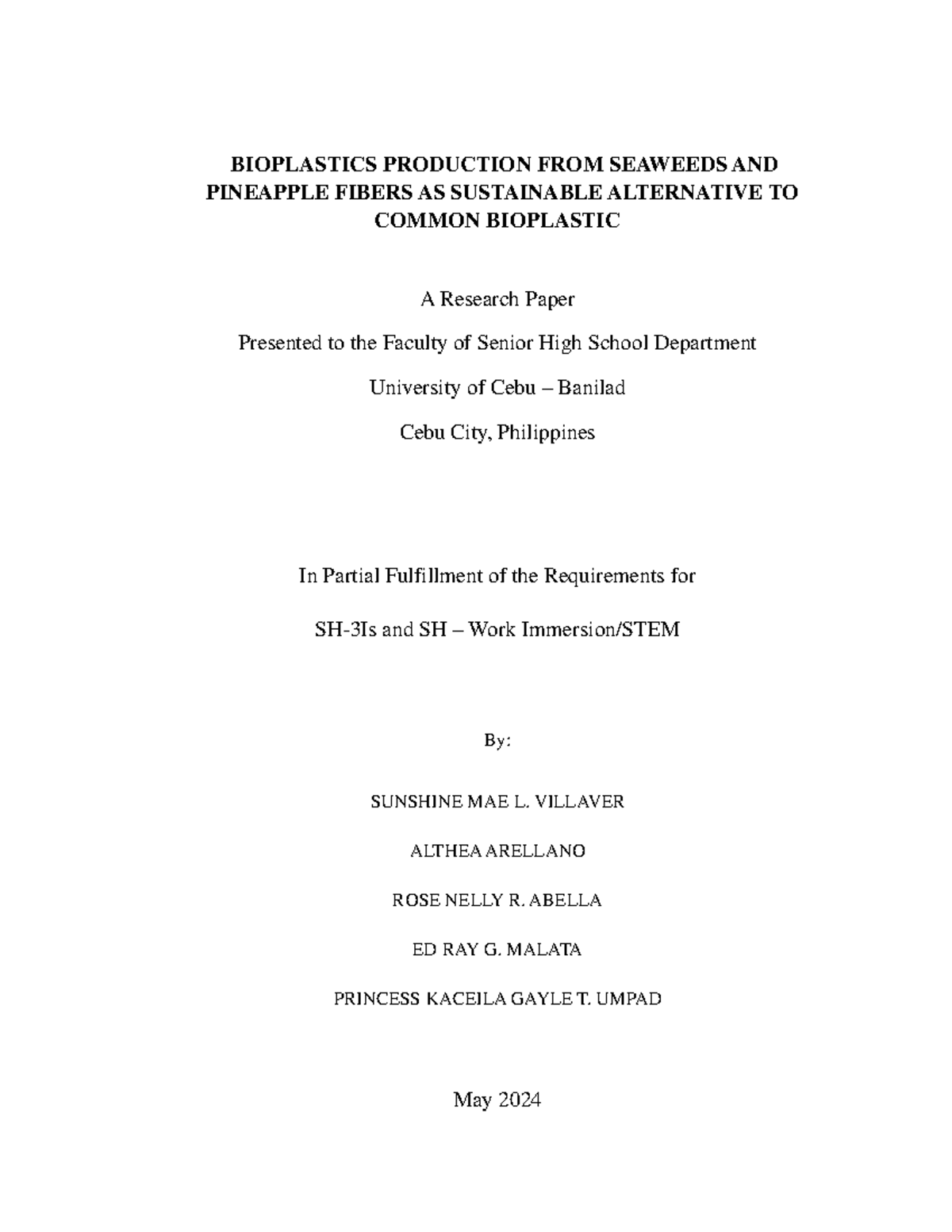 SH-3Is: Research on Bioplastic Production from Seaweeds & Pineapple ...