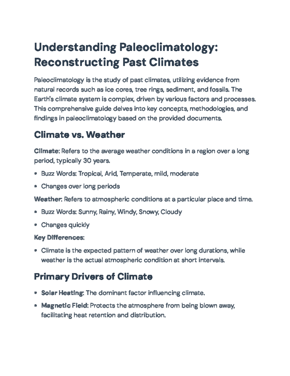 Paleoclimatology Insights: Understanding Earth's Past Climates and ...