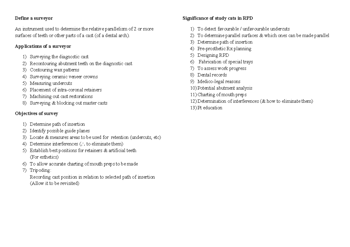 PROS 2023: Surveyor and Major Connectors in RPD Design - Past Papers ...