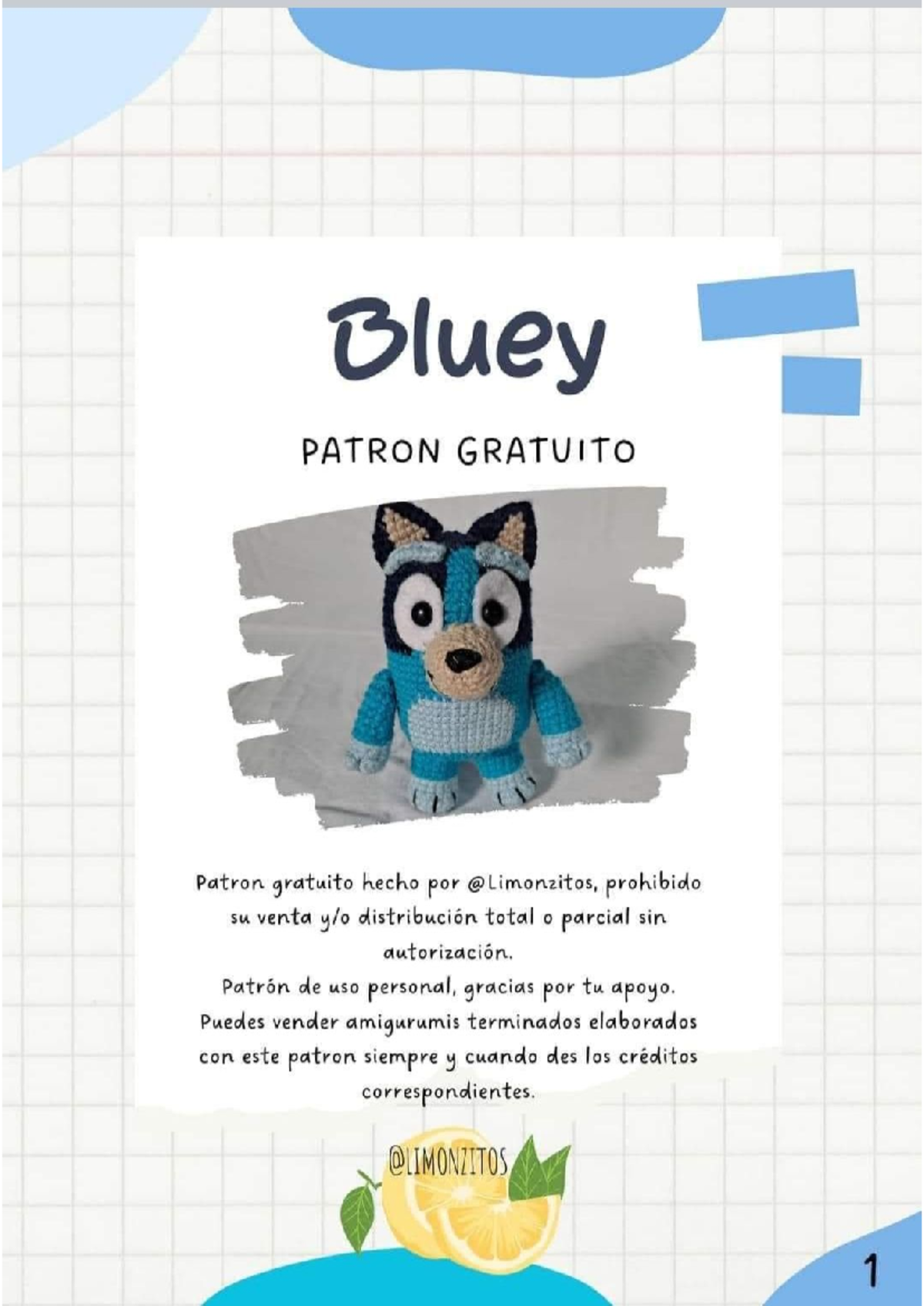 Patrón Amigurumi de Bluey - PATRON GRATUITO - Studocu
