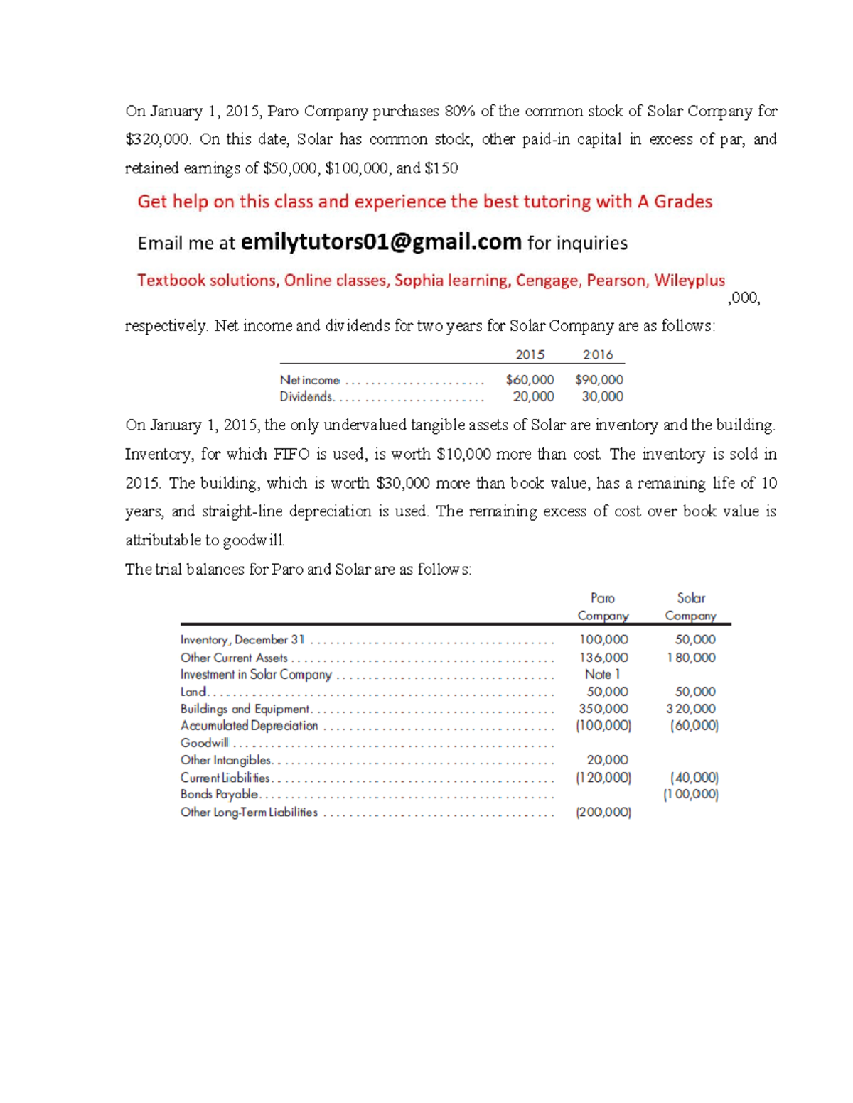 Paro Company Investment Analysis of Solar Co. (FIN 301) - Studocu