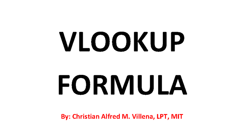 3. VLOOKUP Formula: A Comprehensive Guide to Excel's Function - Studocu