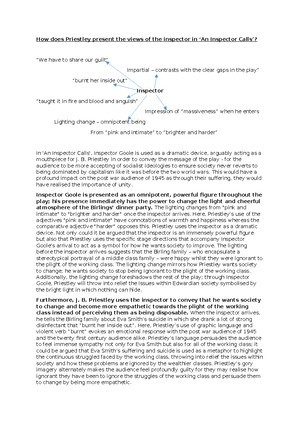 Inequality In An Inspector Calls - Model Essay - An Inspector Calls ...