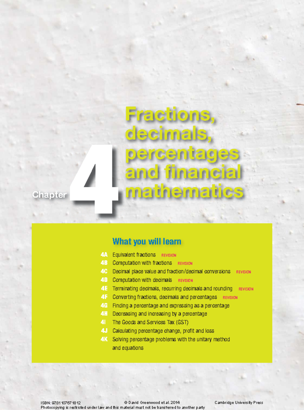 Chapter 4: Fractions, Decimals, Percentages & Financial Math - Studocu