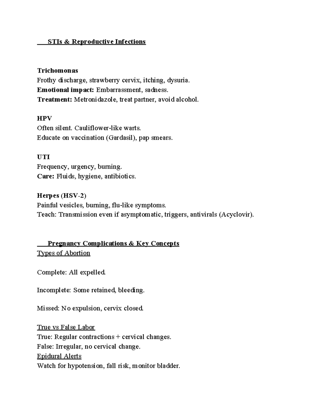 STIs & Reproductive Infections: Key Concepts & Treatments (NURS 101 ...