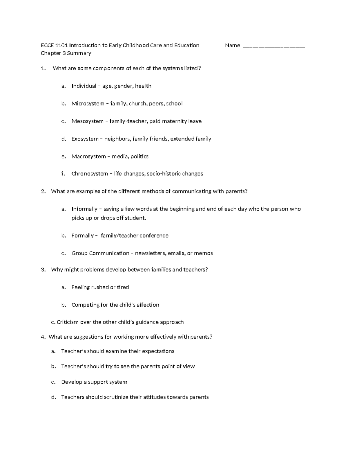 ECCE 1101 Introduction to Early Childhood Care & Ed Chapter 3 Summary ...