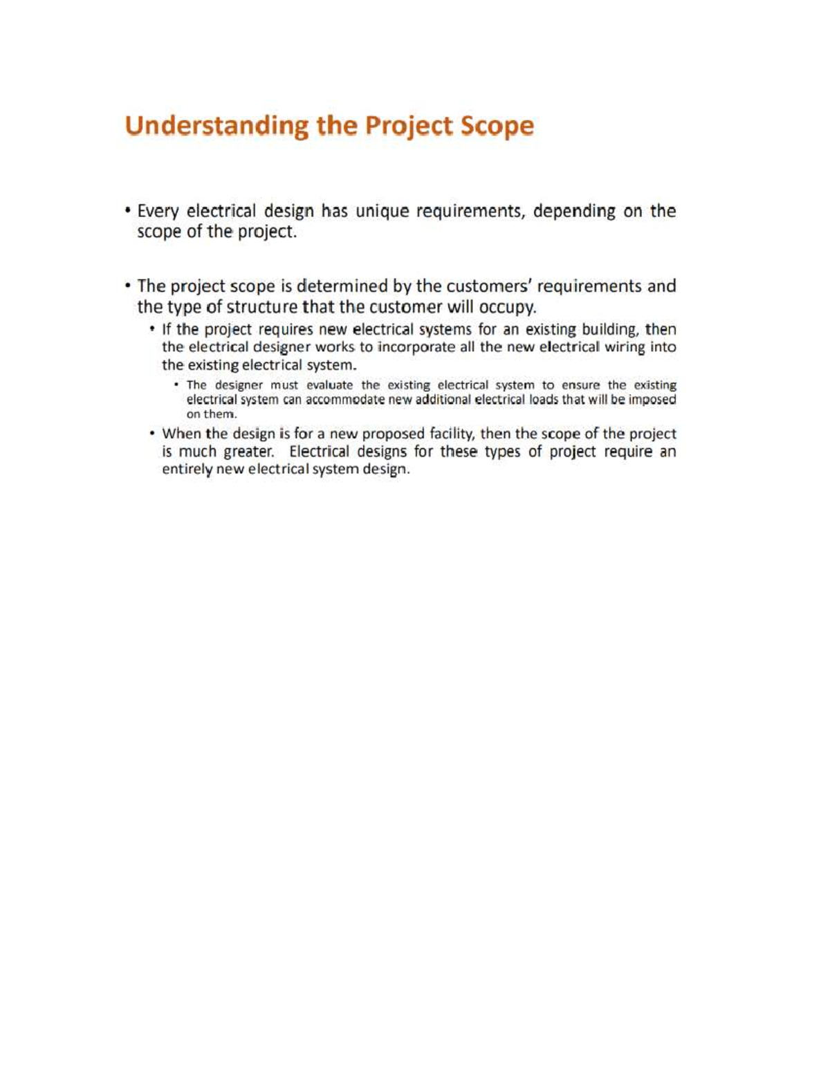 Engineering Utilities 1 - Understanding Project Scope in Electrical Design - Studocu