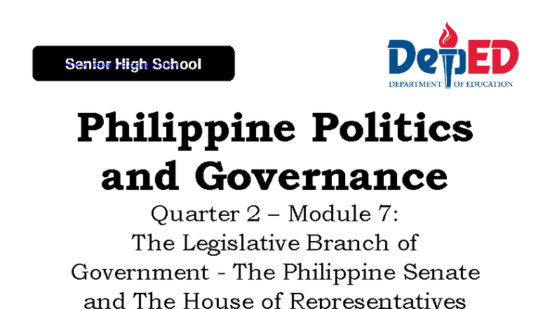 PPG-7 081104 - Senior High School Module on The Legislative Branch ...