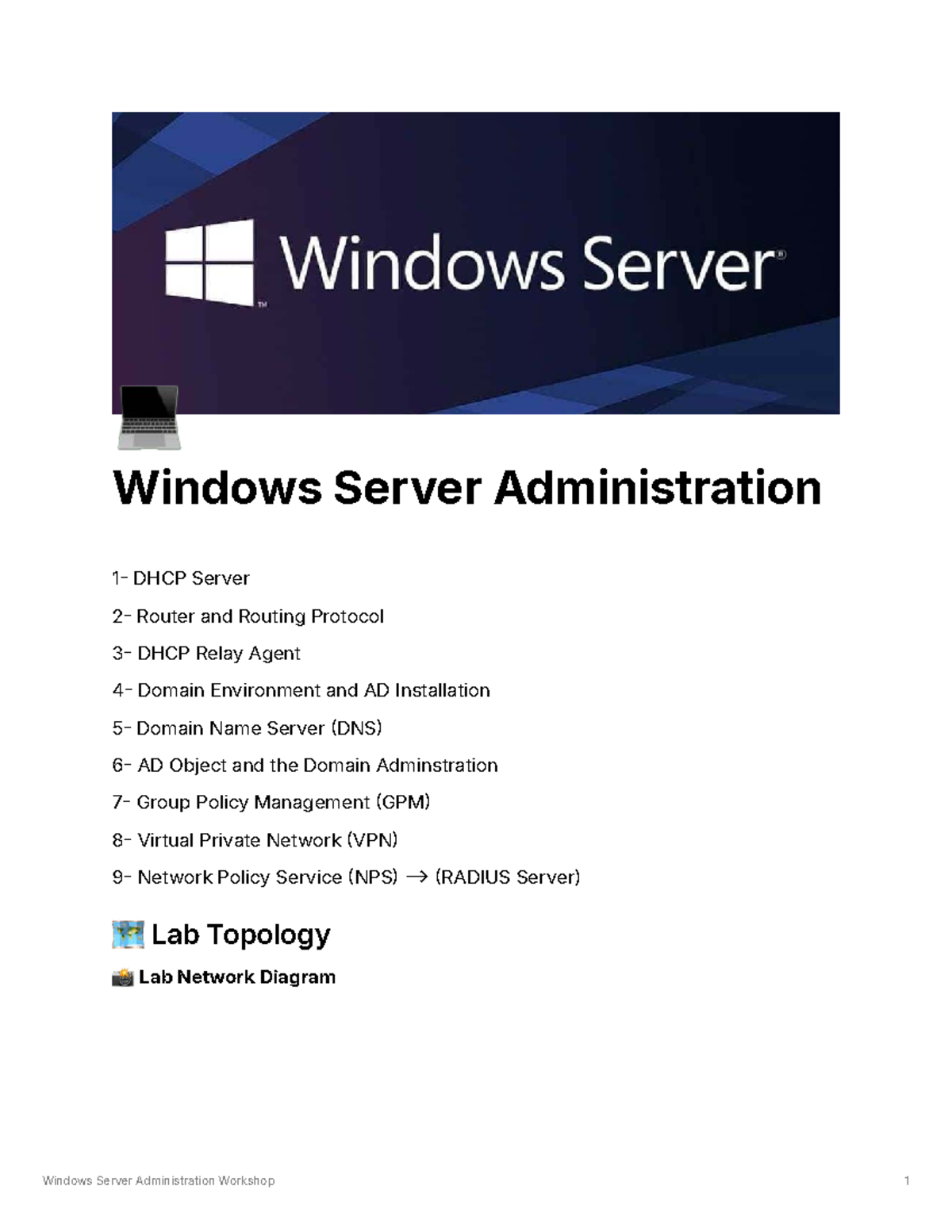 Windows Server Administration Workshop: DHCP, DNS, and VPN Setup - Studocu