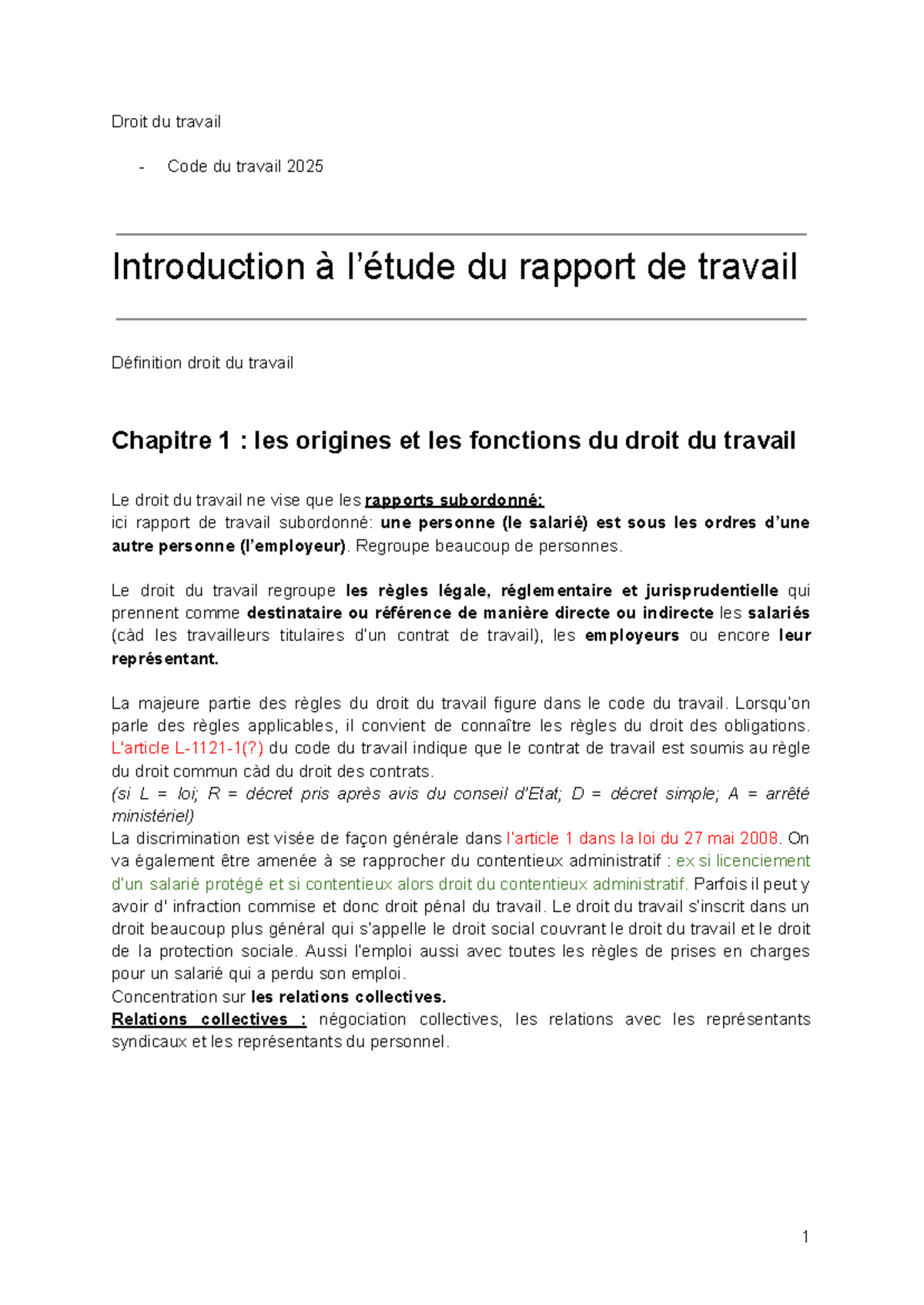 Droit du travail 2025 : Introduction et Origines du Code du Travail ...
