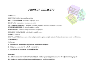 Proiect de activitate didactică - educarea limbajului - PROIECT DE ...