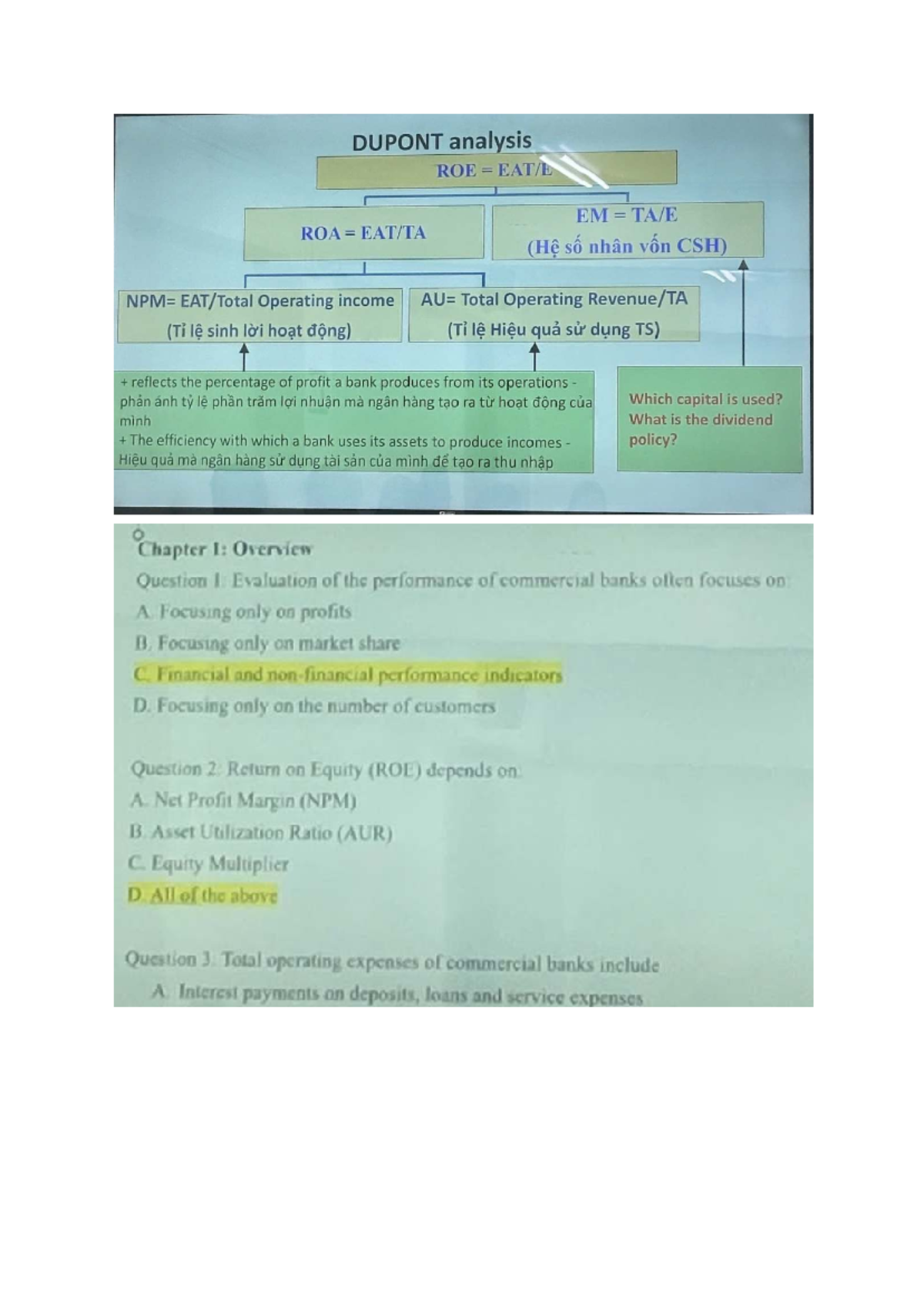 Operating Expenses and CAMELS Model Analysis (FIN 101) - Studocu