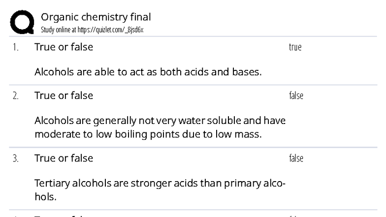 Organic Chemistry Final Exam Review: Key Concepts & Reactions (CHEM 101 ...