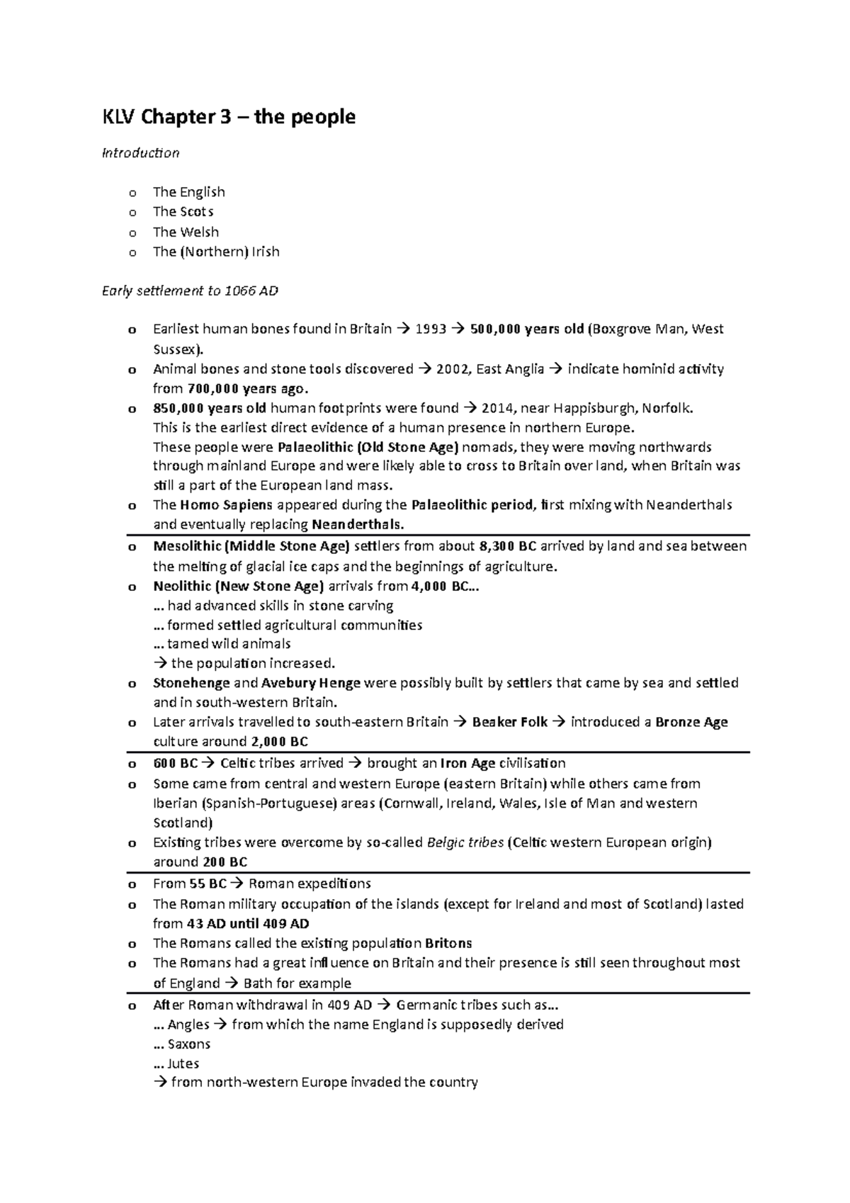 Summary of KLV Chapter 3: The People of Britain - Studeersnel