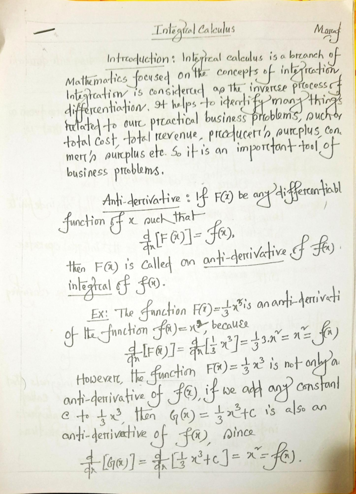 Integral Calculus: Key Concepts and Applications in Business - Studocu