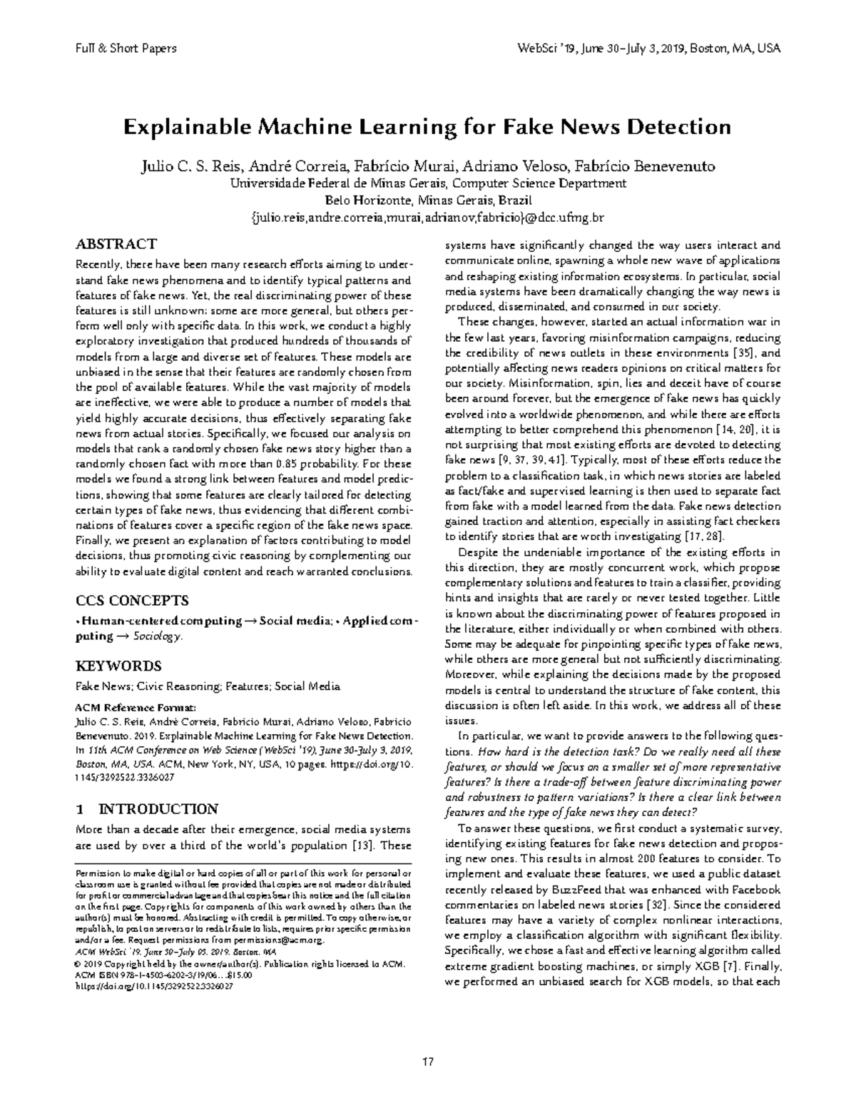 3292522 - Explainable Machine Learning Models for Fake News Detection ...