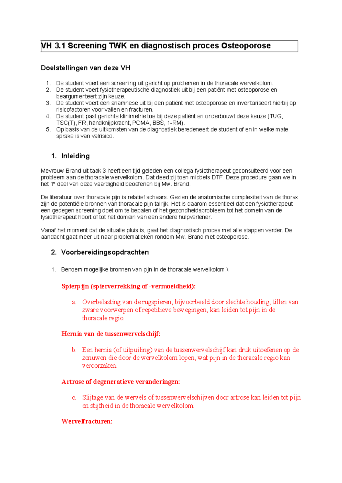 VH 3.1 Screening en Diagnostisch Proces bij Osteoporose: Doelstellingen ...
