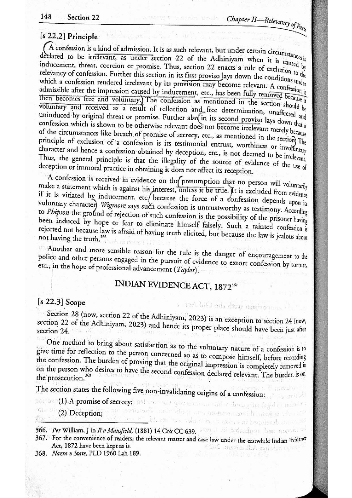 Confession Relevancy and Admissibility: BSA Law Notes on Section 22 ...