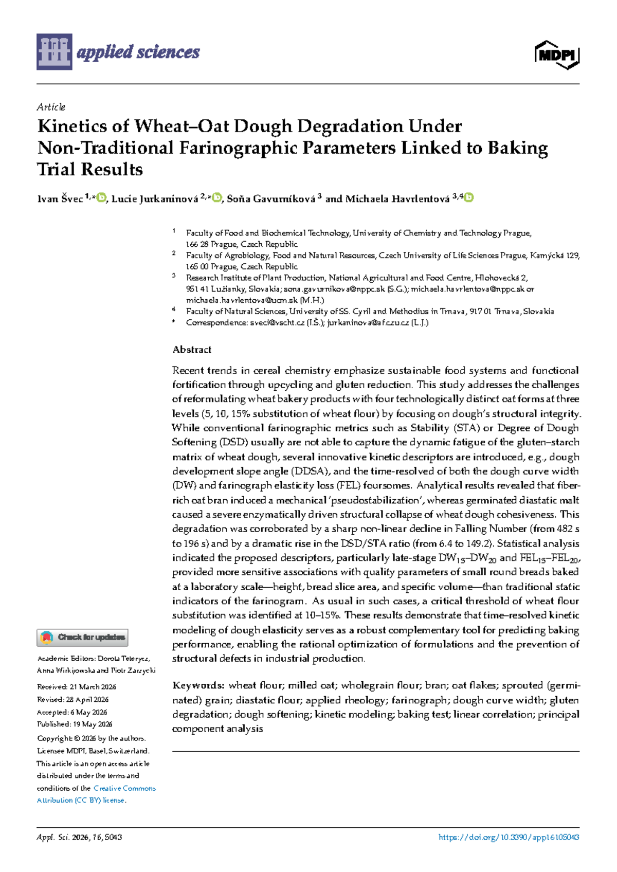 Kinetics of Dough Degradation: Farinographic Insights from Baking ...
