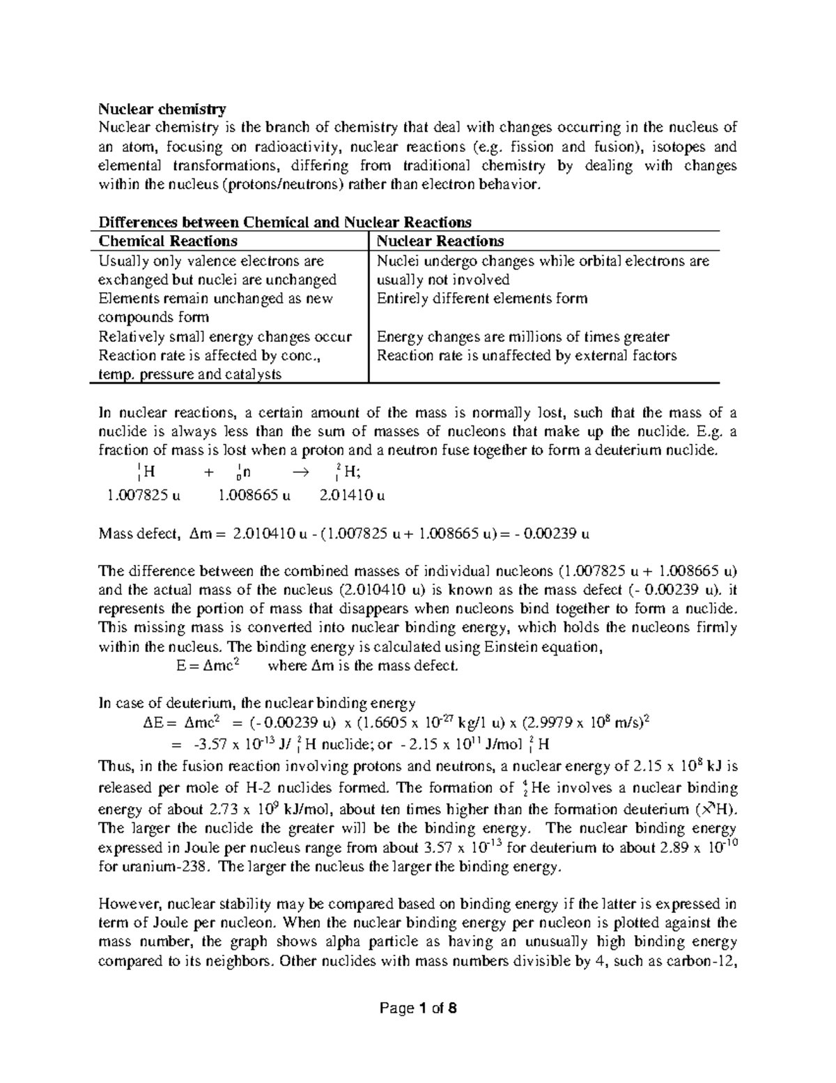 Nuclear Chemistry: Key Concepts and Applications for Revision - Studocu
