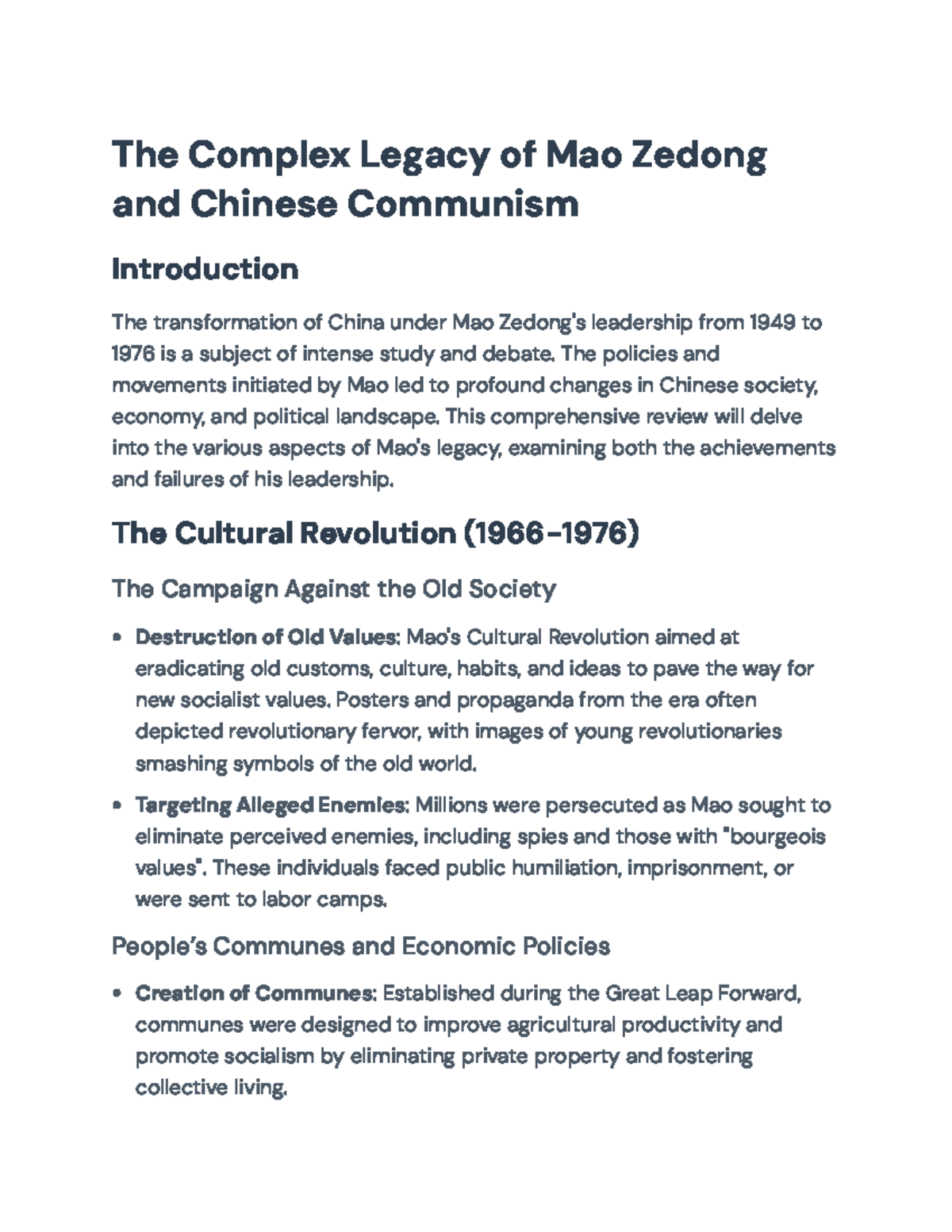 Mao Zedong's Legacy: Insights on Chinese Communism and Historical ...