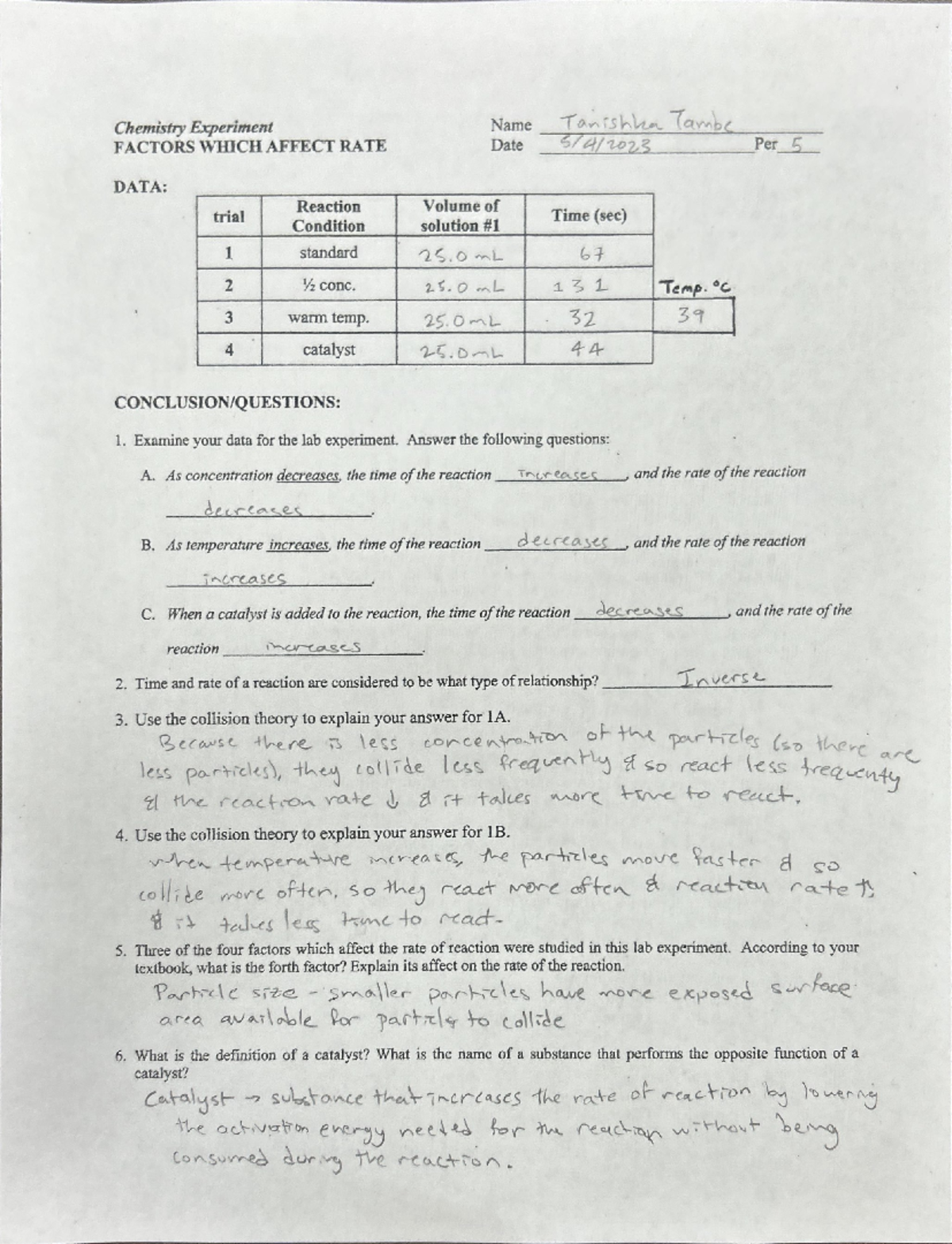 Factors Which Affect Rate - Studocu