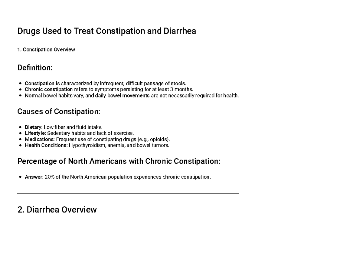 Drugs and Nursing Considerations for Constipation & Diarrhea Management ...