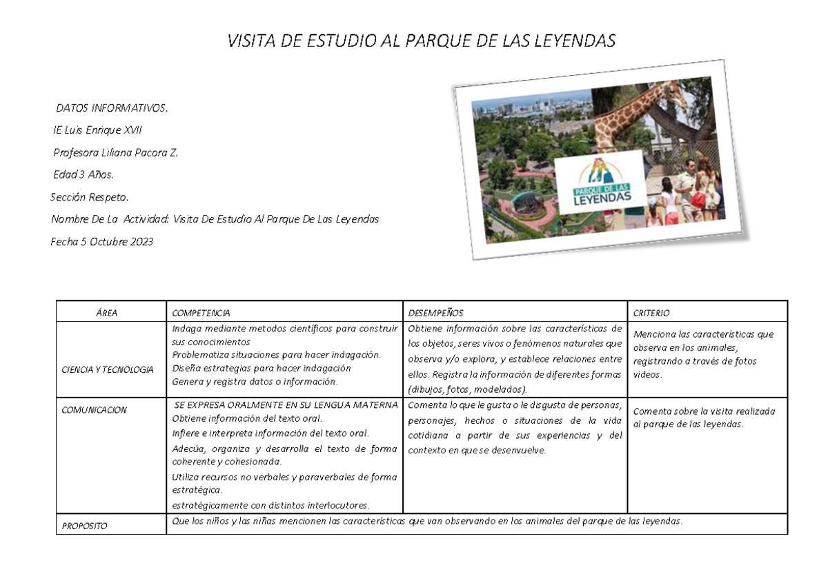 Sesion parque - Es sobre - VISITA DE ESTUDIO AL PARQUE DE LAS LEYENDAS ...
