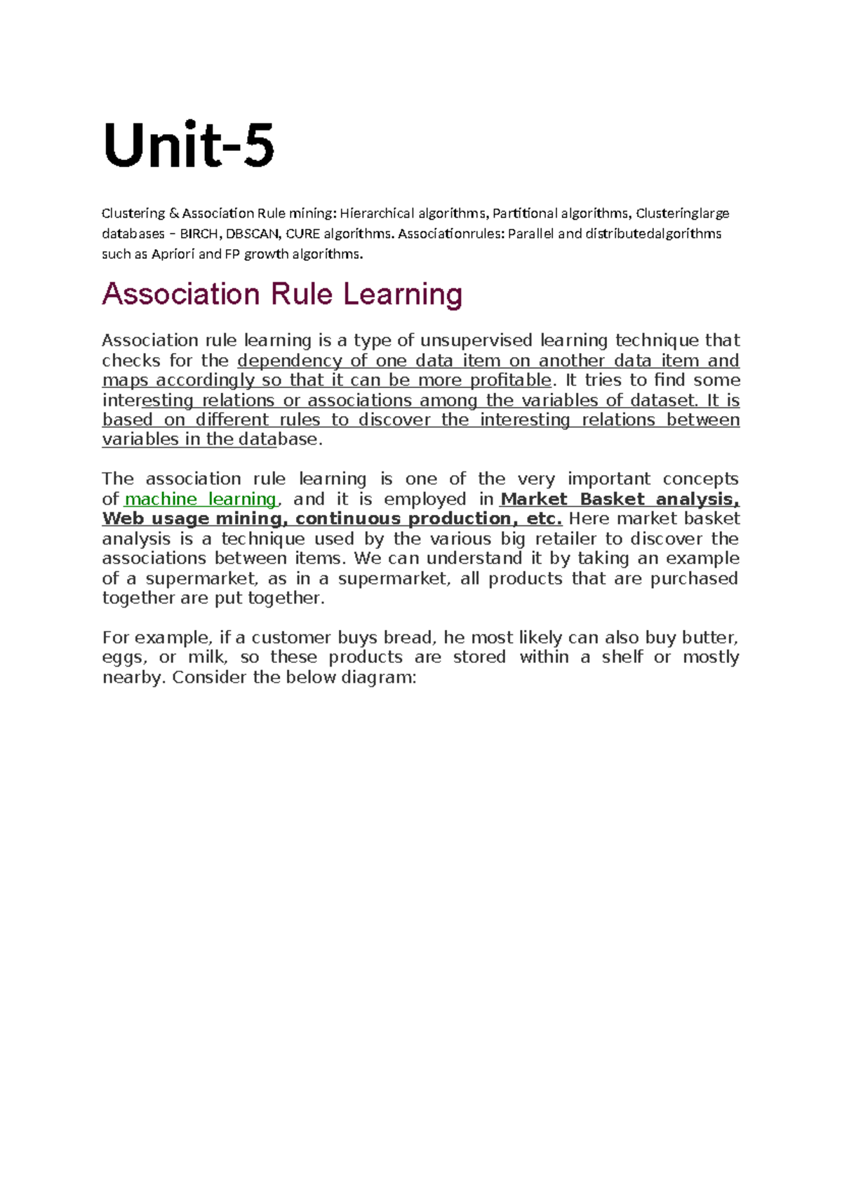 DM&DW U-5: Comprehensive Notes on Clustering & Association Rule Mining ...