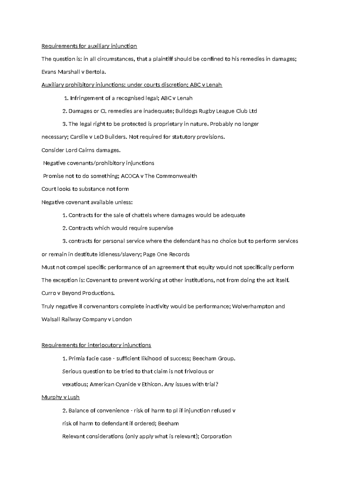 Requirements for Auxiliary Injunctions: Key Legal Principles and Cases ...
