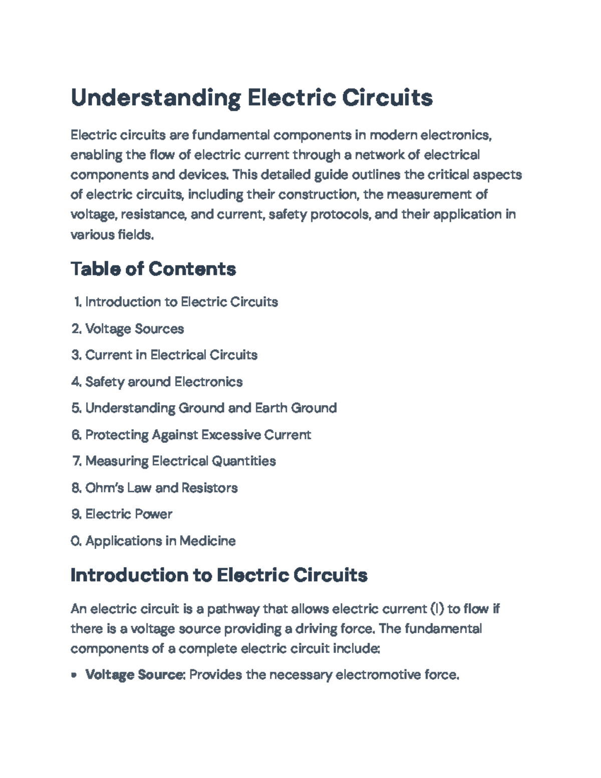 Understanding Electric Circuits: Key Concepts and Safety Protocols - Understanding Electric ...