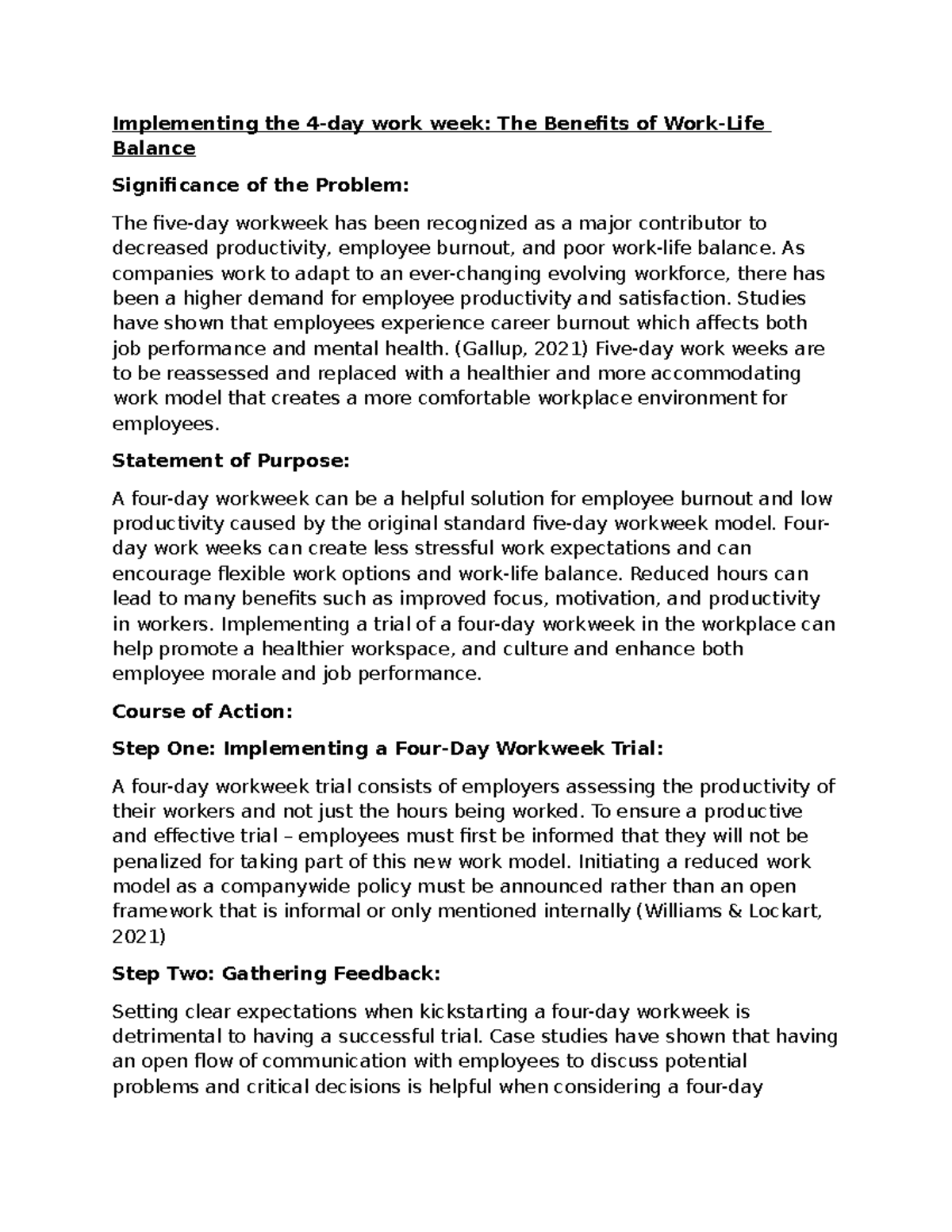 Task 3 - Task 3 - passed on the first try - Implementing the 4-day work ...