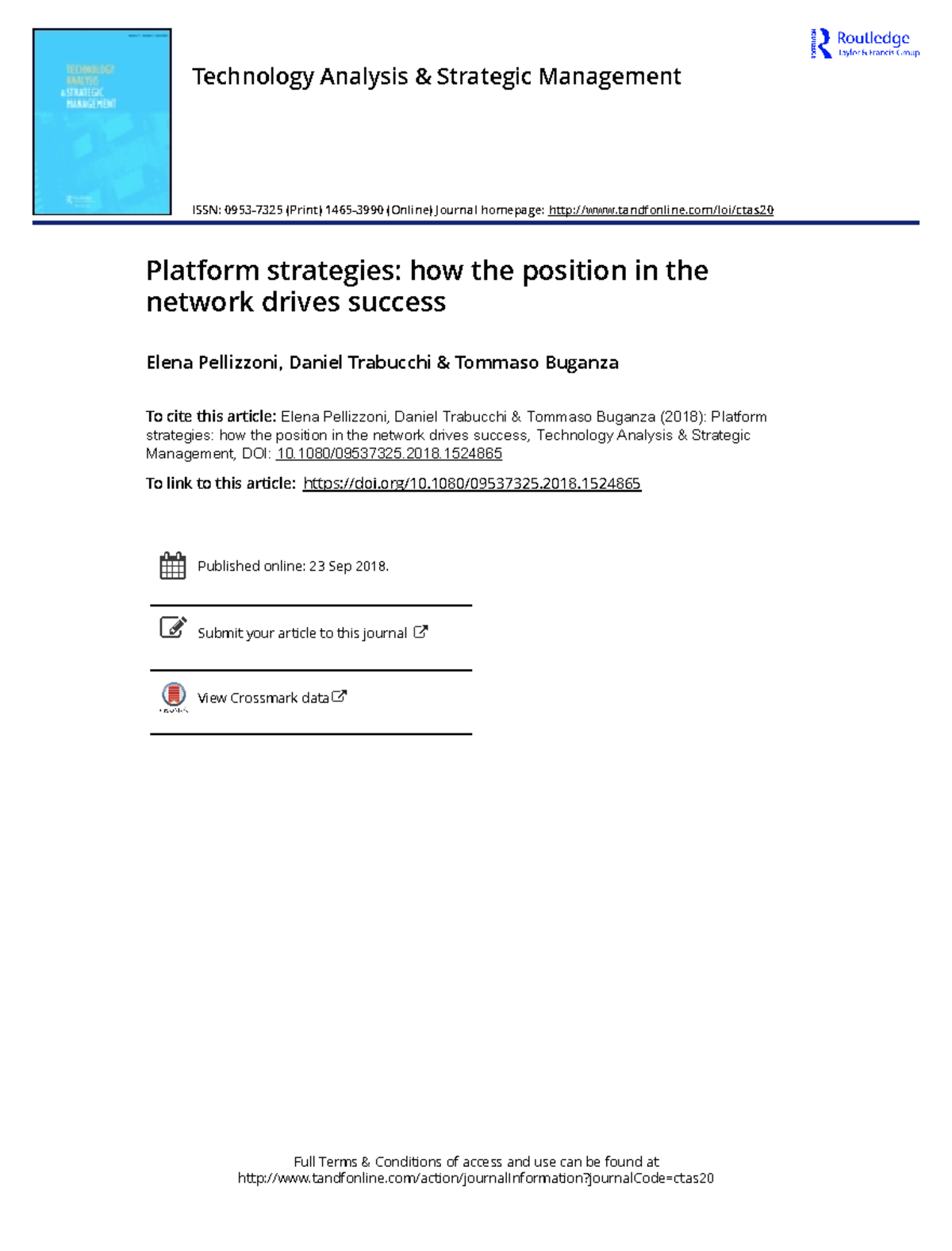 Platform Strategies and Network Positioning: Driving Success in Tech ...
