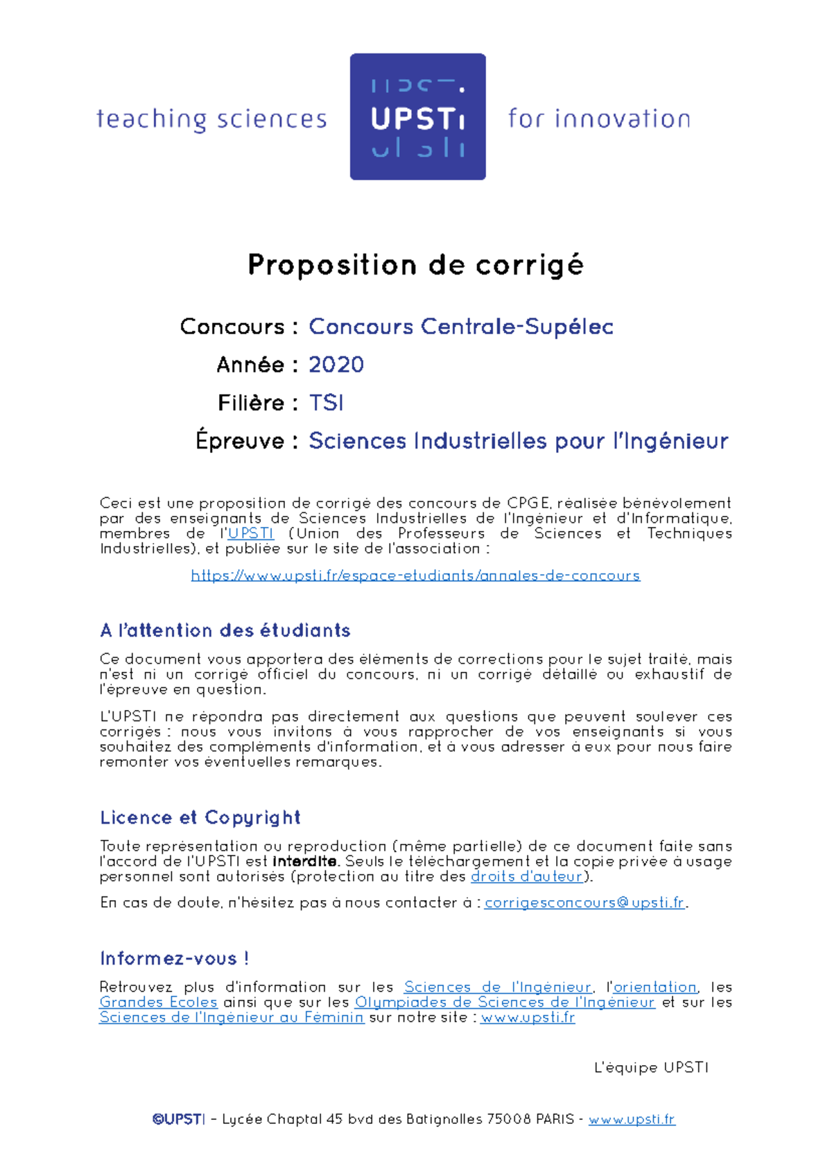 Corrigé Concours 2020 TSI : Robot Delta 2 Axes - Proposition de Corrigé ...