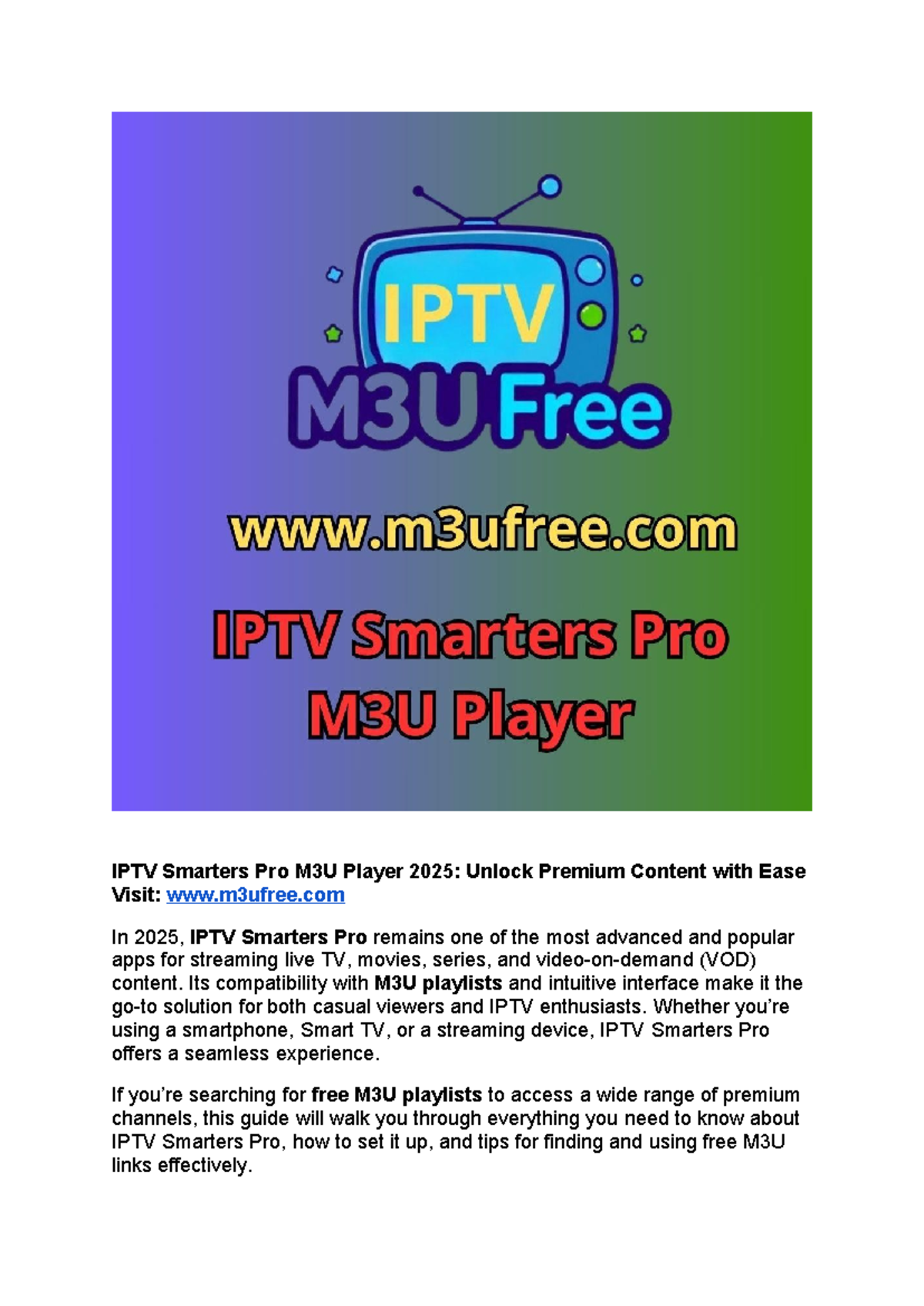 IPTV Smarters Pro M3U Player - Its compatibility with M3U playlists and ...