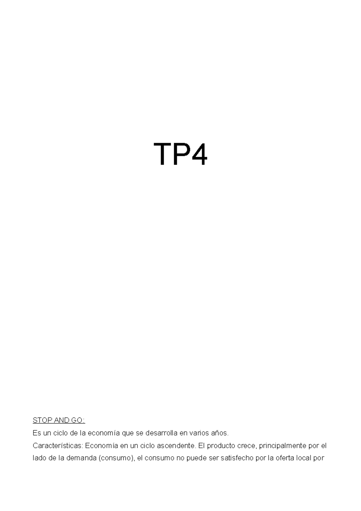 TP4 - Análisis del Ciclo Stop and Go en la Economía Argentina - Studocu
