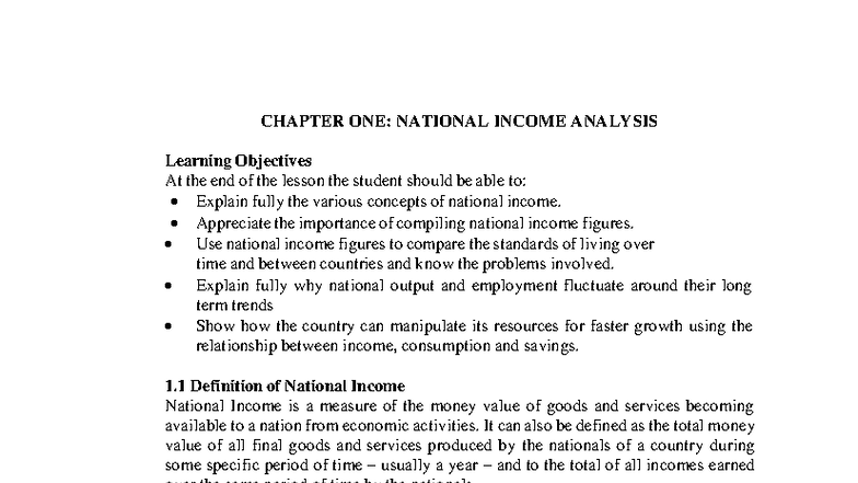 CHAPTER 1: NATIONAL INCOME ANALYSIS - Intro to Macroeconomics Notes ...