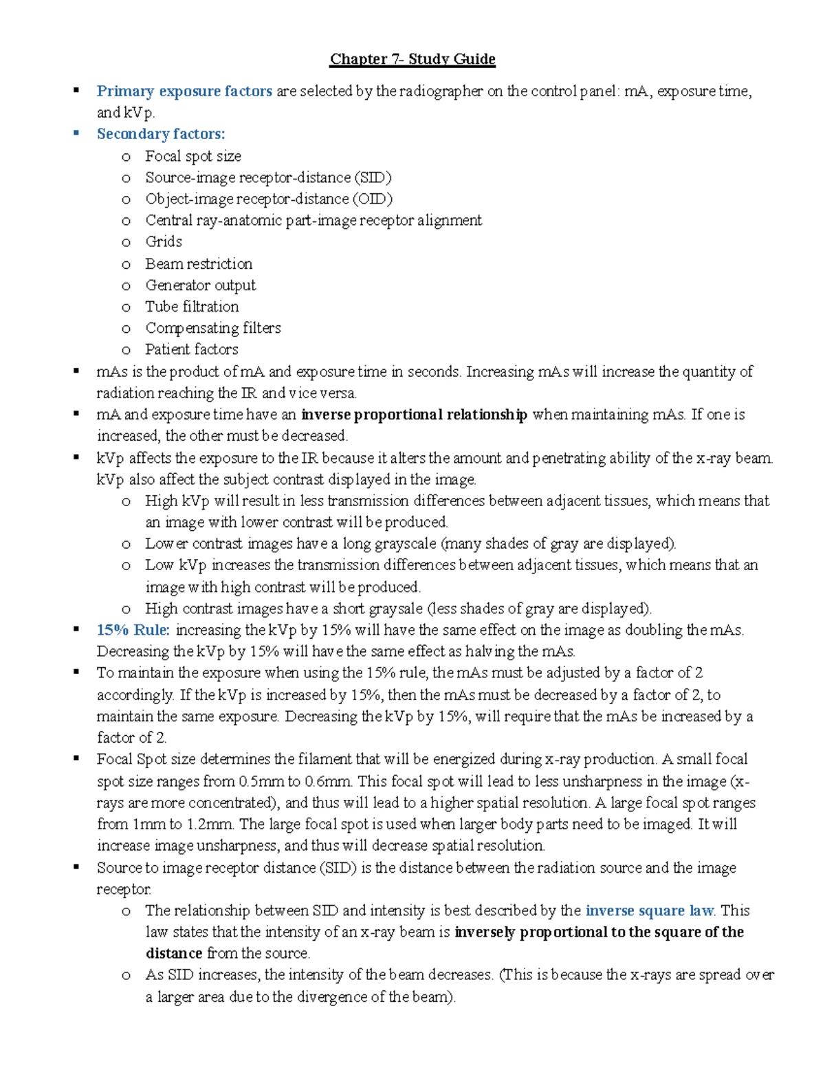 Radiographic Physics Study Guide: Interaction of X-Rays with Matter ...