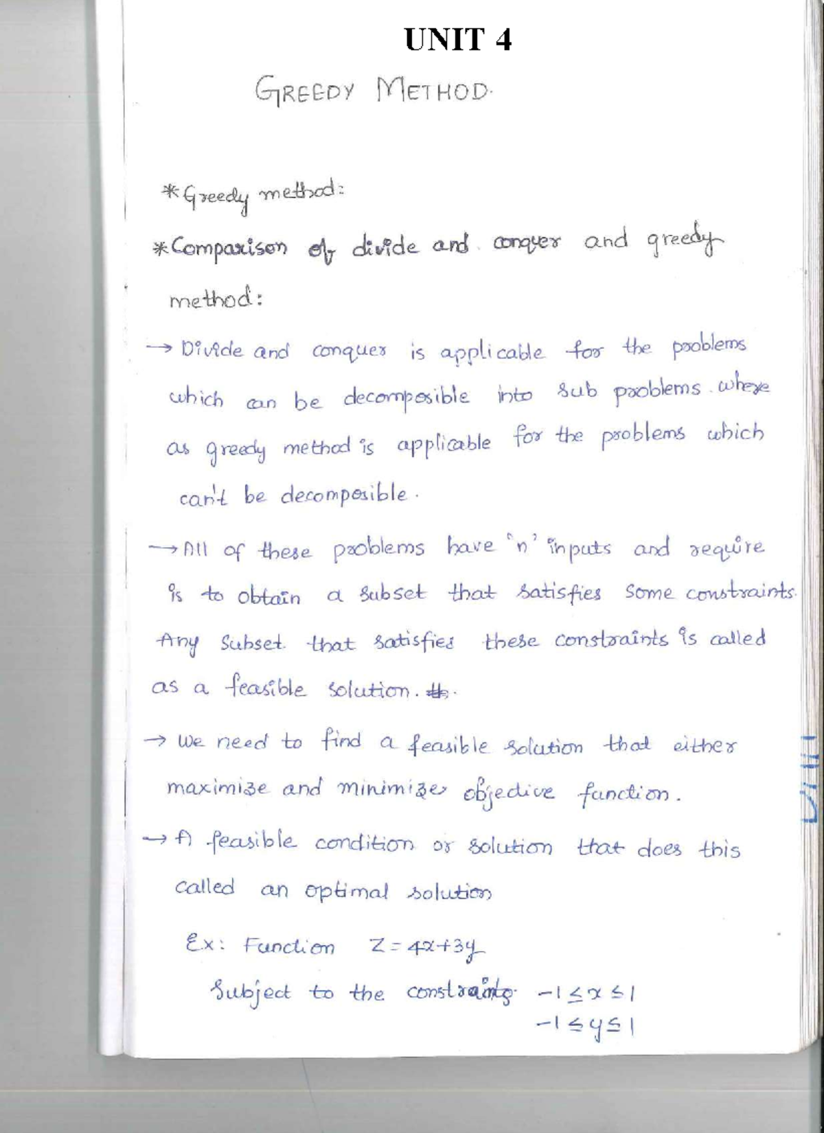 DAA Unit 4 - algorithm design and analysis handwritten notes - UNIT 4 ...