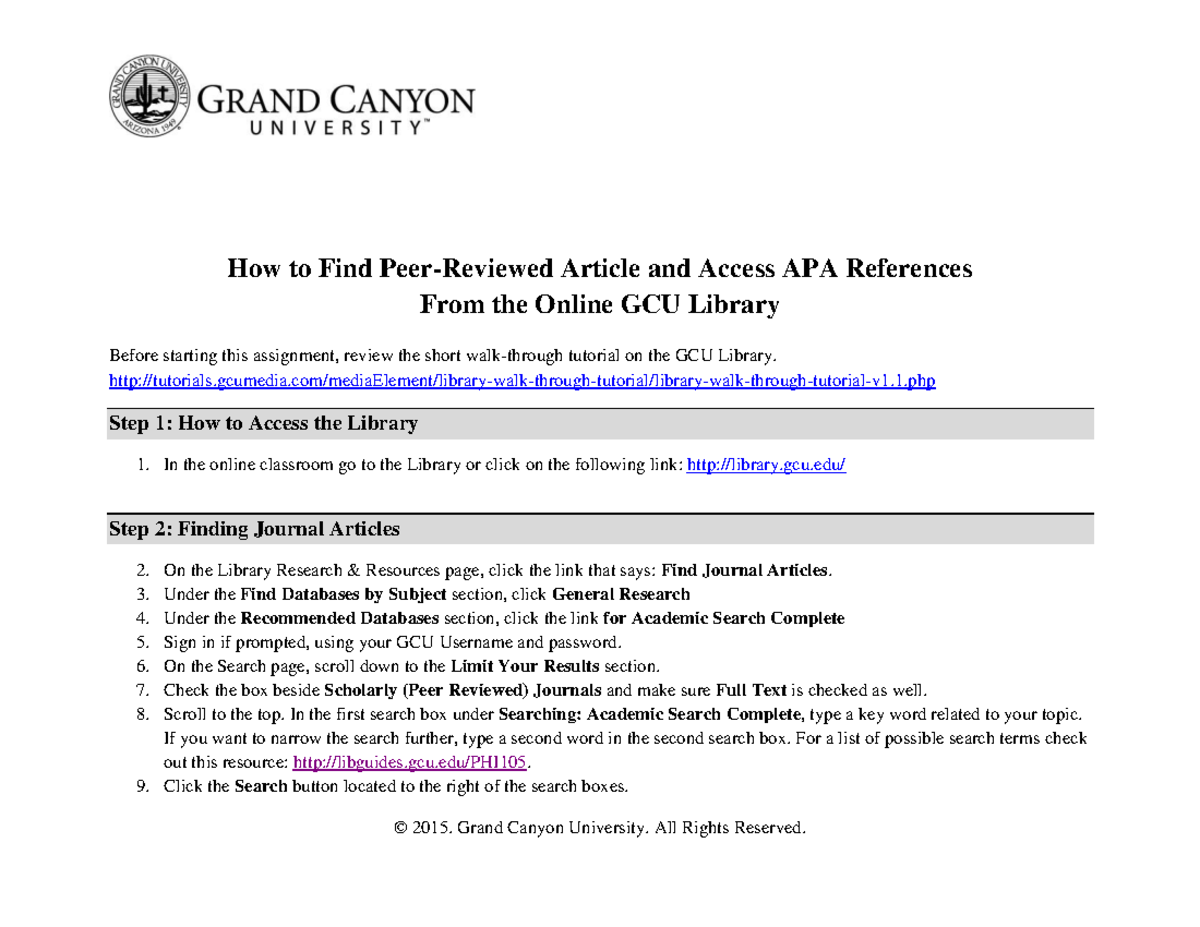 How to Locate Peer-Reviewed Articles & Access APA References Guide ...