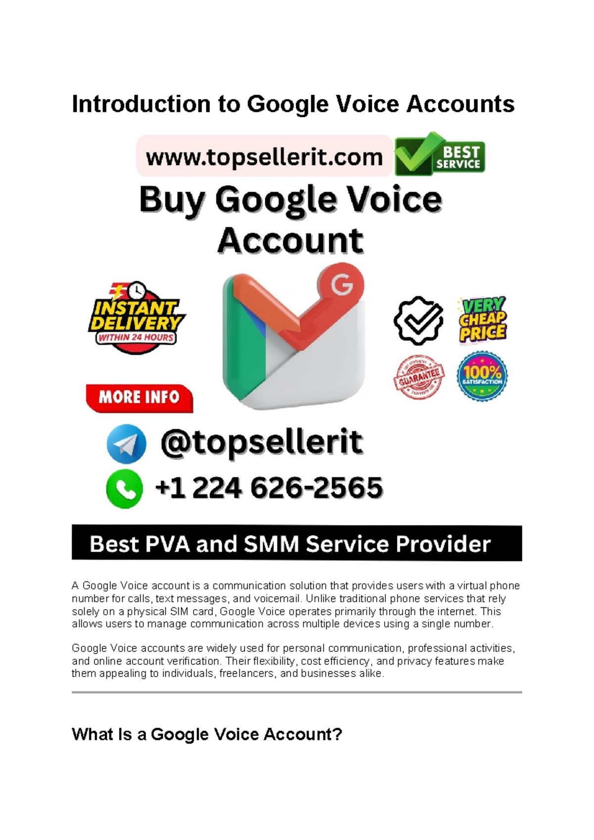 Introduction to Buy Google Voice Accounts: Features & Benefits - Studocu