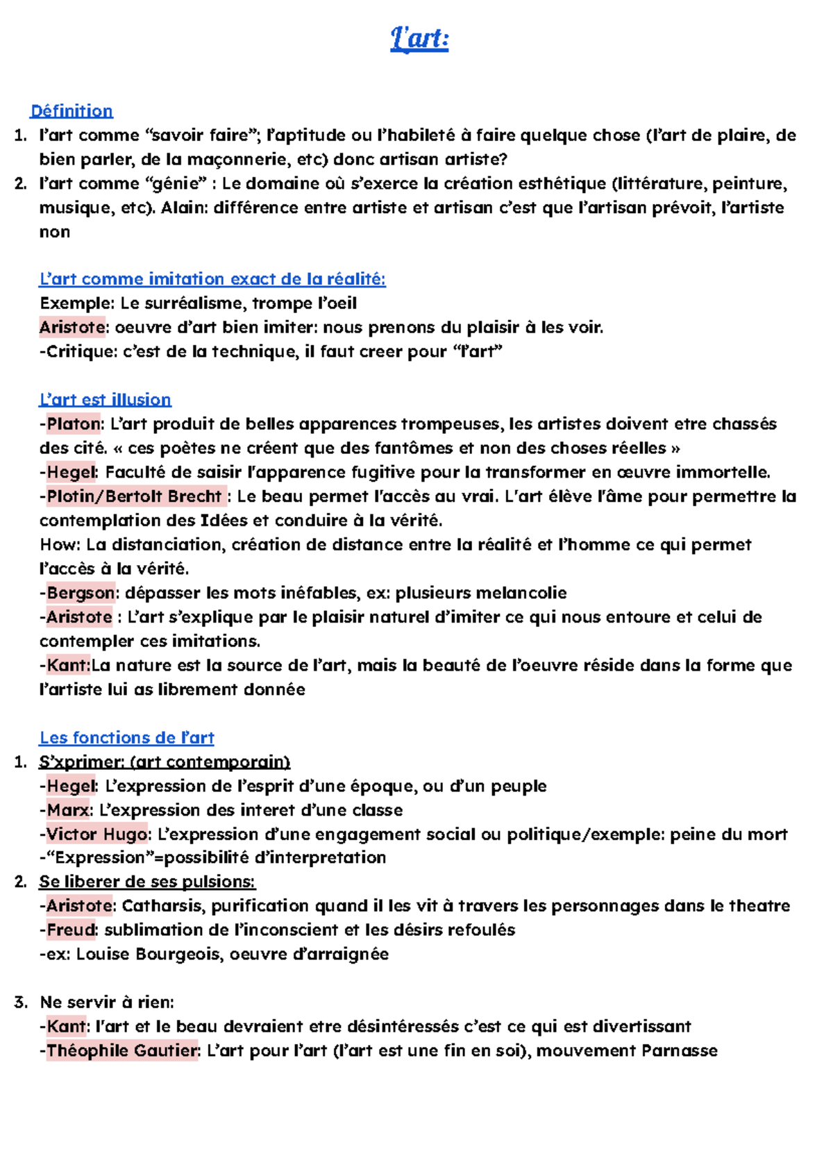 L'art : Analyse et Interprétation (COURS 2) - Studocu