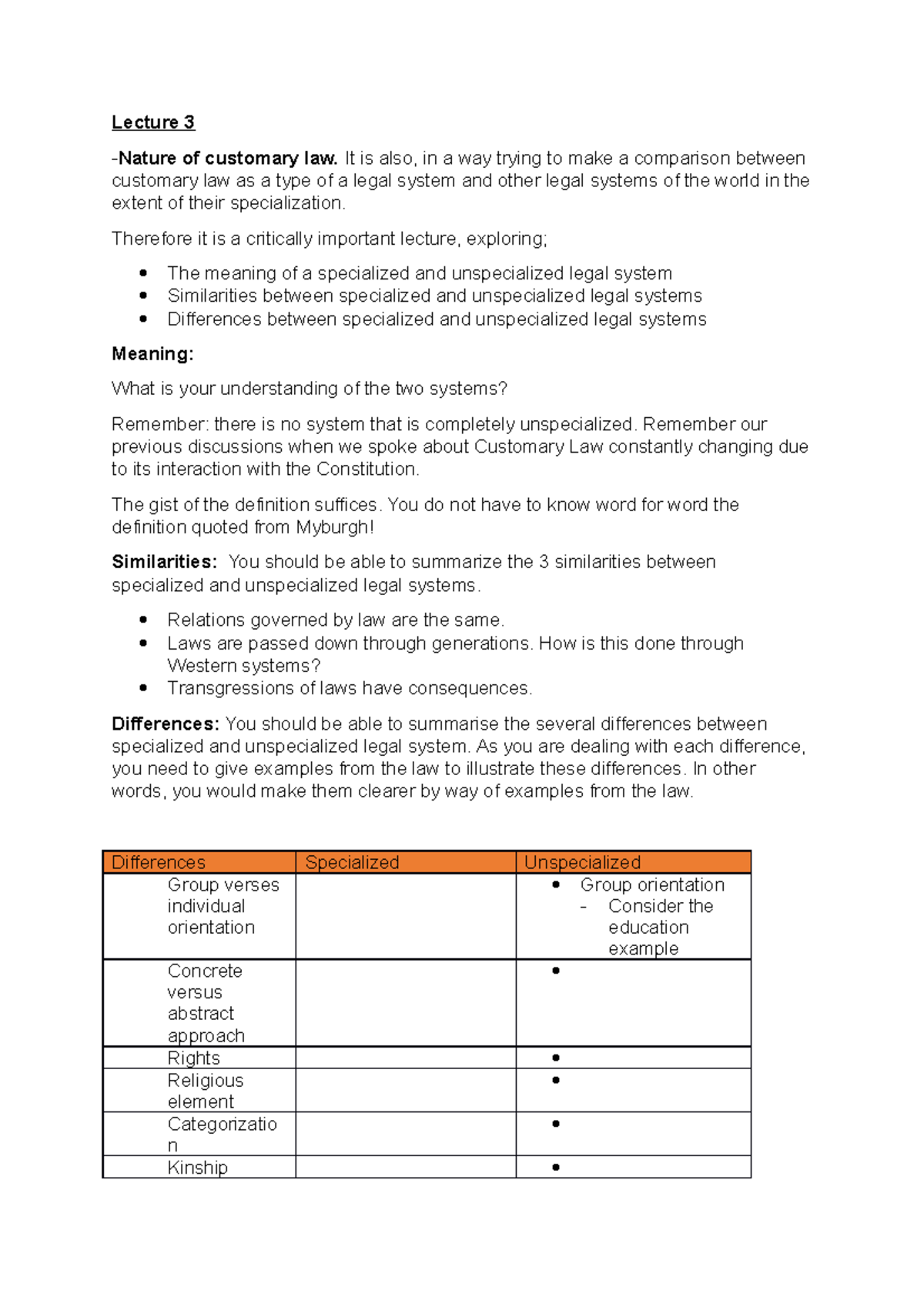 Lecture 2 23 April IND2601 - Lecture 3 Nature of customary law. It is ...