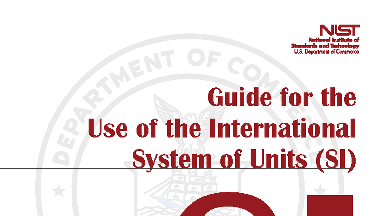 01.01 - Guide to the International System of Units (SI) - NIST SP 811 ...