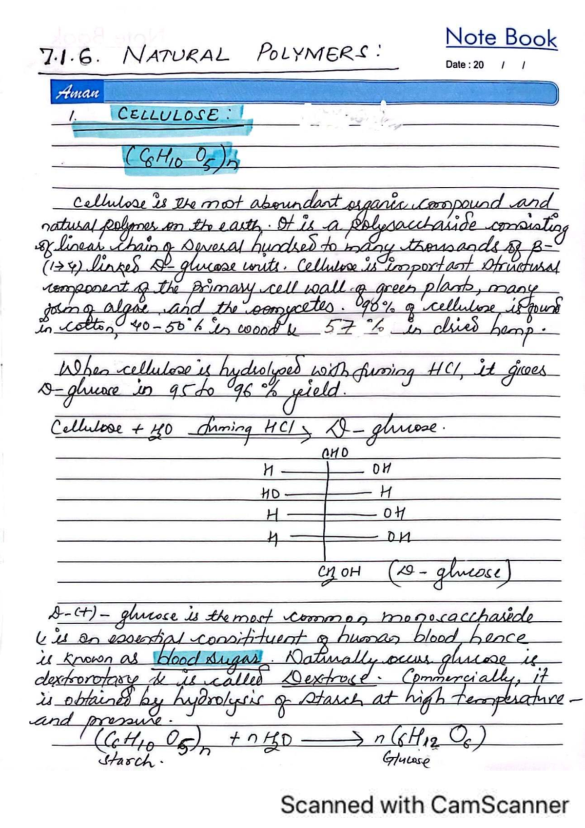 Natural Polymers: Cellulose, Chitosan, and Collagen Notes (CH10 05 ...