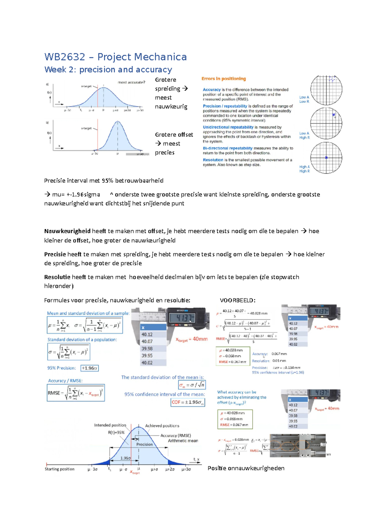 WB2632 - Project Mechanica: Precision, Accuracy & Probability Analysis ...